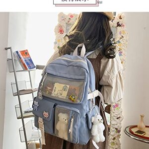 Kawaii Backpack with Kawaii Pin Cute Accessories ?Kawaii Girl Backpack Cute Backpack Cute Aesthetic Backpack for School (black,One size)