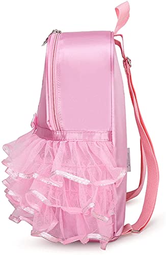 RZTA Ballet Dance Backpacks for Girls Ballerina Duffel Bags Tutu Dress Lace School Backpack (B2 Pink)