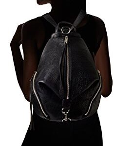 Rebecca Minkoff womens Julian Backpack Backback, Black With Silver, One Size US