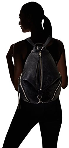 Rebecca Minkoff womens Julian Backpack Backback, Black With Silver, One Size US