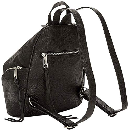 Rebecca Minkoff womens Julian Backpack Backback, Black With Silver, One Size US