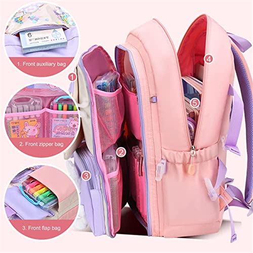 Bunny Backpack, Kawaii Bunny Backpack for Girls, Large Capacity Waterproof Bunny Backpack for School (Purple, Large)