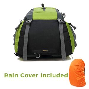 Amanda 50L Water-Resistant Travel Backpack/Casual/Hiking/Camping Daypack with Rain Cover, Headphone Hole (Green)