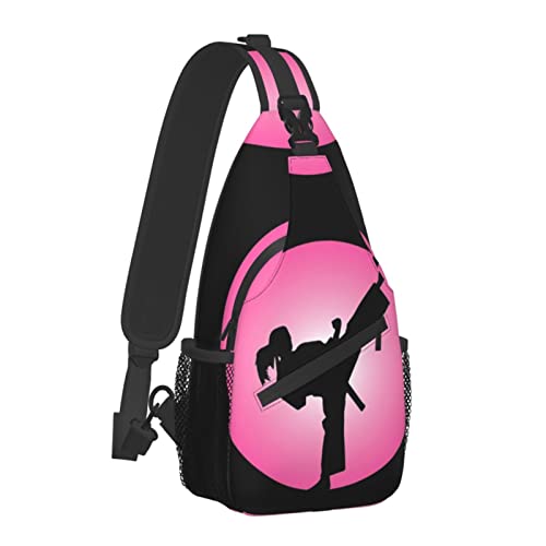 THEEND Lightweight Sling Taekwondo Design Backpack Sling Bag Travel Hiking Small Backpack For Women Men Kids Gifts, One Size