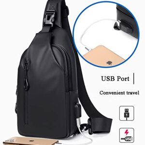 YYFRIEND Waterproof Sling Bag Travel Hiking Chest Bag Daypack, Crossbody Backpack with USB Charging Port