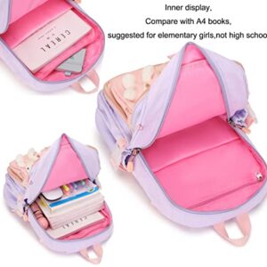 nine-tailed fox Bunny Backpack for Girls,Cute Backpack With Lunch Bag Kindergarten Preschool Elementary School Bookbag Set (Lunch Bag Sets Pink)