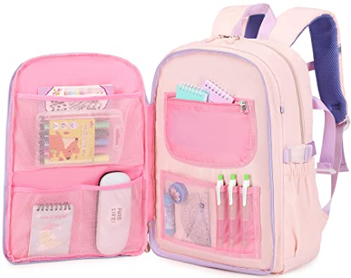 nine-tailed fox Bunny Backpack for Girls,Cute Backpack With Lunch Bag Kindergarten Preschool Elementary School Bookbag Set (Lunch Bag Sets Pink)