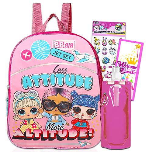 LOL Surprise Mini Backpack for Girls Set - Bundle with 11" LOL Surprise Backpack, Stickers, Water Bottle, More | LOL Surprise Backpack Preschool