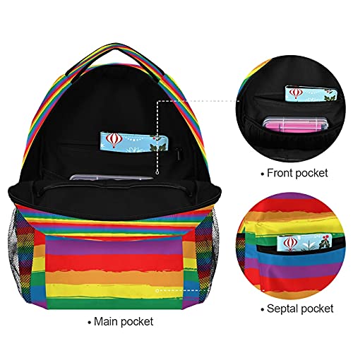 Rainbow Respect Pride Flag Backpacks Student Backpack Big For Girls Kids Elementary School Shoulder Bag Bookbag