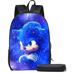 boys anime bookbag travel bags kids schoolbag cartoon daypack with free pencil case -1