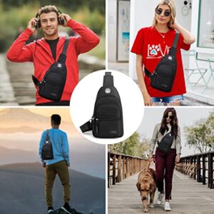 Xinteorao Small Sling Bag for Women Men Chest Bag One Strap Shoulder Crossbody Sling Backpack for Travel Running Hiking Black