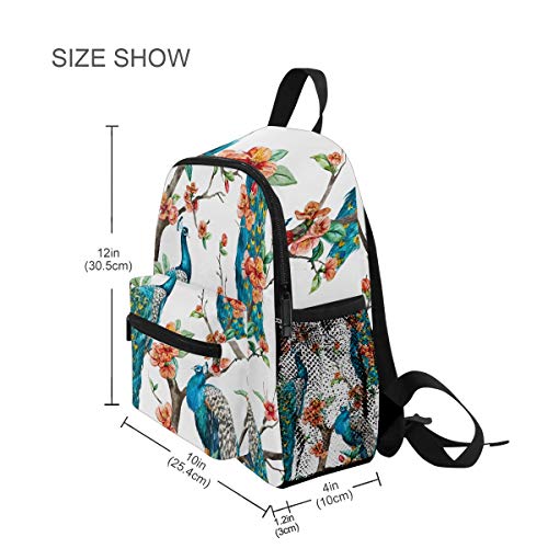 Tarity Peacock Kids Toddler Backpack for Girls School Bag Cute Travel Backpack Bookbag for Preschool Kindergarten