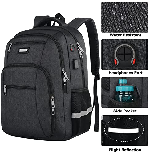 Travel Laptop Backpack, 17 Inch Extra Large College School Bookbag,RFID Anti Theft Slim Business Airplane Approve Laptops Backpack with USB Charging Port, Computer Bag for Women Men Fits Notebook