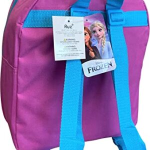 Ruz Frozen Anna And Elsa Toddler Girl 12 Inch Mini Backpack (Pink-Blue)