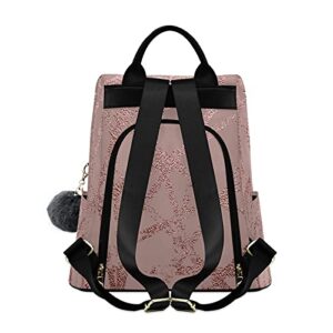 Pink Rose Marble Backpack Purse for Women Girls College School Travel Bag Stylish Casual Daypack Laptop Student Bookbag Anti-theft Computer Bags for Teenager Teen Girls Work Hiking Camping