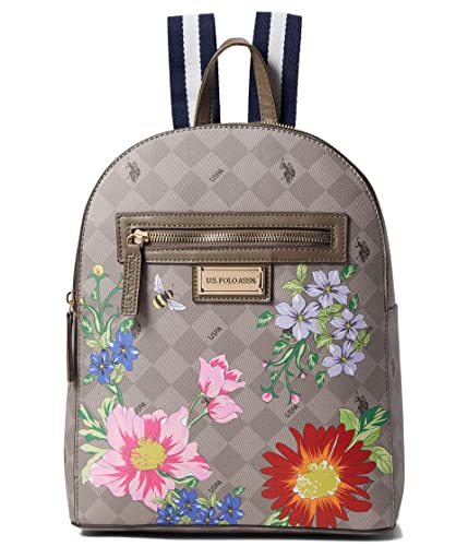 U.S. POLO ASSN. Floral Diamond Backpack Taupe One Size