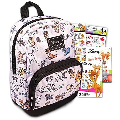 Fast Forward New York Disney Cats and Dogs Preschool Backpack for Kids, Toddlers 5 Pc School Supplies Bundle with 10 inch Mini Backpack, Stickers Featuring 101 Dalmatians, Aristocats, Lady the Tramp