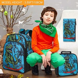 AGSDON 3PCS Dinosaur Backpack for Boys, 16" little Kids Preschool School Bookbag and Lunch Box