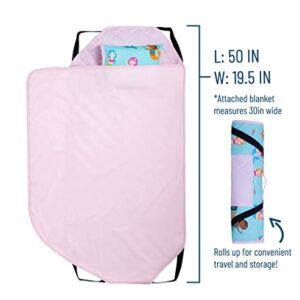 Wildkin 12 Inch Kids Backpack with Modern Nap Mat (Mermaids)