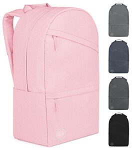 simple modern legacy backpack with laptop compartment sleeve – 35l travel bag for men & women college work school -blush