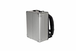 aleon 17″ hybrid aluminum backpack- outdoor backpack in silver- comfortable and sturdy case for photo equipment or laptop. also ideal as a work backpack for craftsmen or as a school backpack.