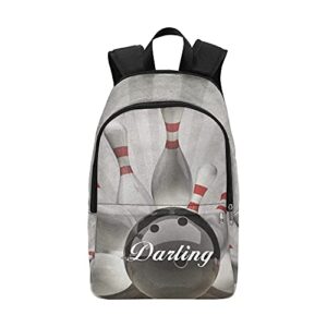 personalized bowling ball backpack with name custom travel daypack bag for man woman gifts