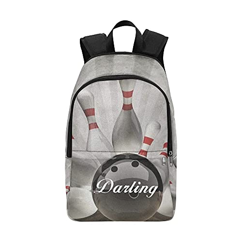 Personalized Bowling Ball Backpack with Name Custom Travel Daypack Bag for Man Woman Gifts