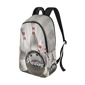 Personalized Bowling Ball Backpack with Name Custom Travel Daypack Bag for Man Woman Gifts