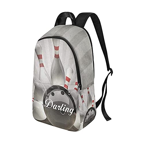 Personalized Bowling Ball Backpack with Name Custom Travel Daypack Bag for Man Woman Gifts