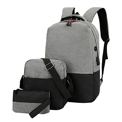 Laptop Backpack For Men Couple Backpack Three Piece Color Travel Bag Computer Business Bag Shoulder Mens Backpacks(Black,One Size)