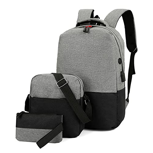 Laptop Backpack For Men Couple Backpack Three Piece Color Travel Bag Computer Business Bag Shoulder Mens Backpacks(Black,One Size)