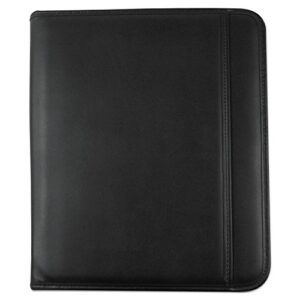 Universal 32665 Leather Textured Zippered Padfolio With Tablet Pocket, 10 3/4 X 13 1/8, Black