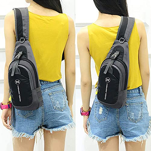 Peicees Chest Crossbody Sling Backpack Bag Travel Bike Gym Daypack for Women Men