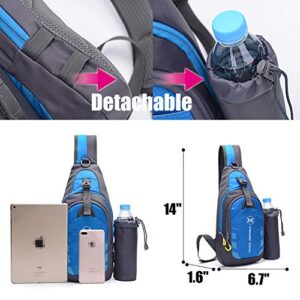 Peicees Chest Crossbody Sling Backpack Bag Travel Bike Gym Daypack for Women Men