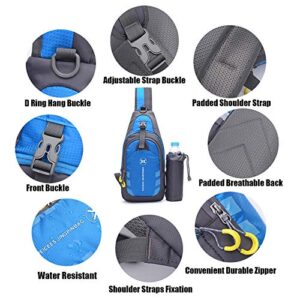 Peicees Chest Crossbody Sling Backpack Bag Travel Bike Gym Daypack for Women Men