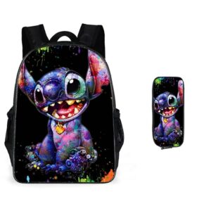 Cartoon Backpack Multifunction 16in Bag with Pen Pocket High Capacity Boys And Girls Cartoons Laptop Bag Breathable Travel Bag