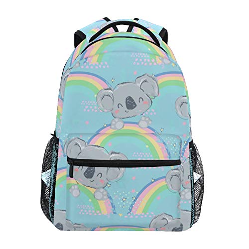 Koala School Backpack Rainbow Bookbag for Boys Girls Teens Casual Travel Bag Computer Laptop Daypack