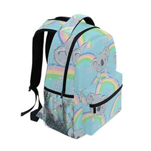 Koala School Backpack Rainbow Bookbag for Boys Girls Teens Casual Travel Bag Computer Laptop Daypack