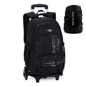 voici et voila large trolley schoolbag rolling laptop bag wheeled backpack book bag with wheels for boys college school roller rucksack men’s backpack on wheels for teens