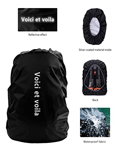 Voici et Voila Large Trolley Schoolbag Rolling Laptop Bag Wheeled Backpack Book Bag with wheels for Boys College School Roller Rucksack Men's Backpack on Wheels for Teens