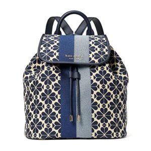 kate spade new york spade flower jacquard stripe synch medium flap backpack blue multicolor one size