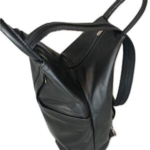 LaGaksta Submedium Leather Backpack Purse Black