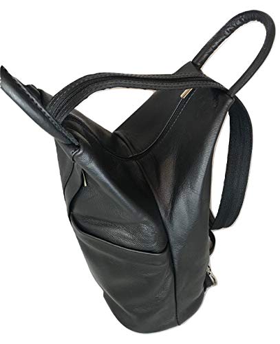 LaGaksta Submedium Leather Backpack Purse Black