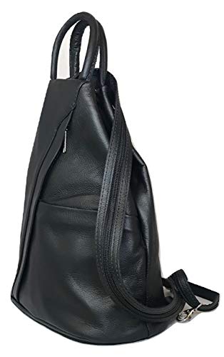 LaGaksta Submedium Leather Backpack Purse Black