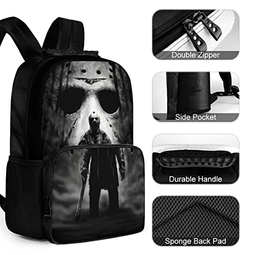 Halloween Horror Movies Backpack for Boys Girls Backpack Laptop Durable Waterproof Bookbag for Teens