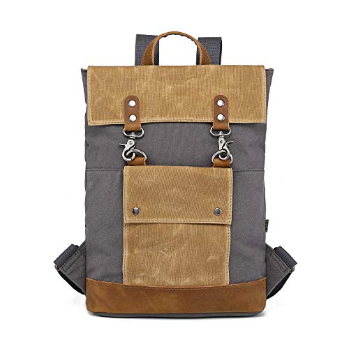 The Same Direction Hillside Backpack Leather and Canvas (Grey)