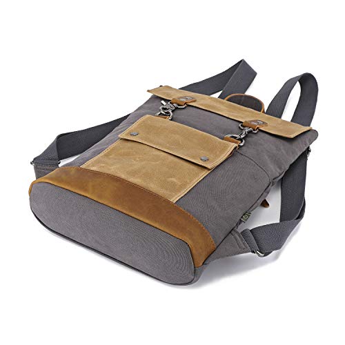 The Same Direction Hillside Backpack Leather and Canvas (Grey)