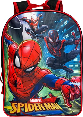 Ruz Spiderman 15" School Bag Backpack (Black-Red)