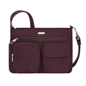 travelon patch crossbody, dark bordeaux, one size