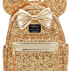 Loungefly X LASR Exclusive Disney Yellow Gold Sequin Minnie Mini Backpack